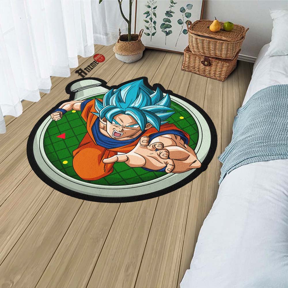 Goku Blue Shaped Rug Custom Dragon Ball Anime Room Decor– Animerugs