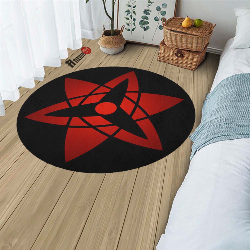 Sasuke Eternal Mangekyou Round Rug Custom Anime Circle Carpet– Animerugs