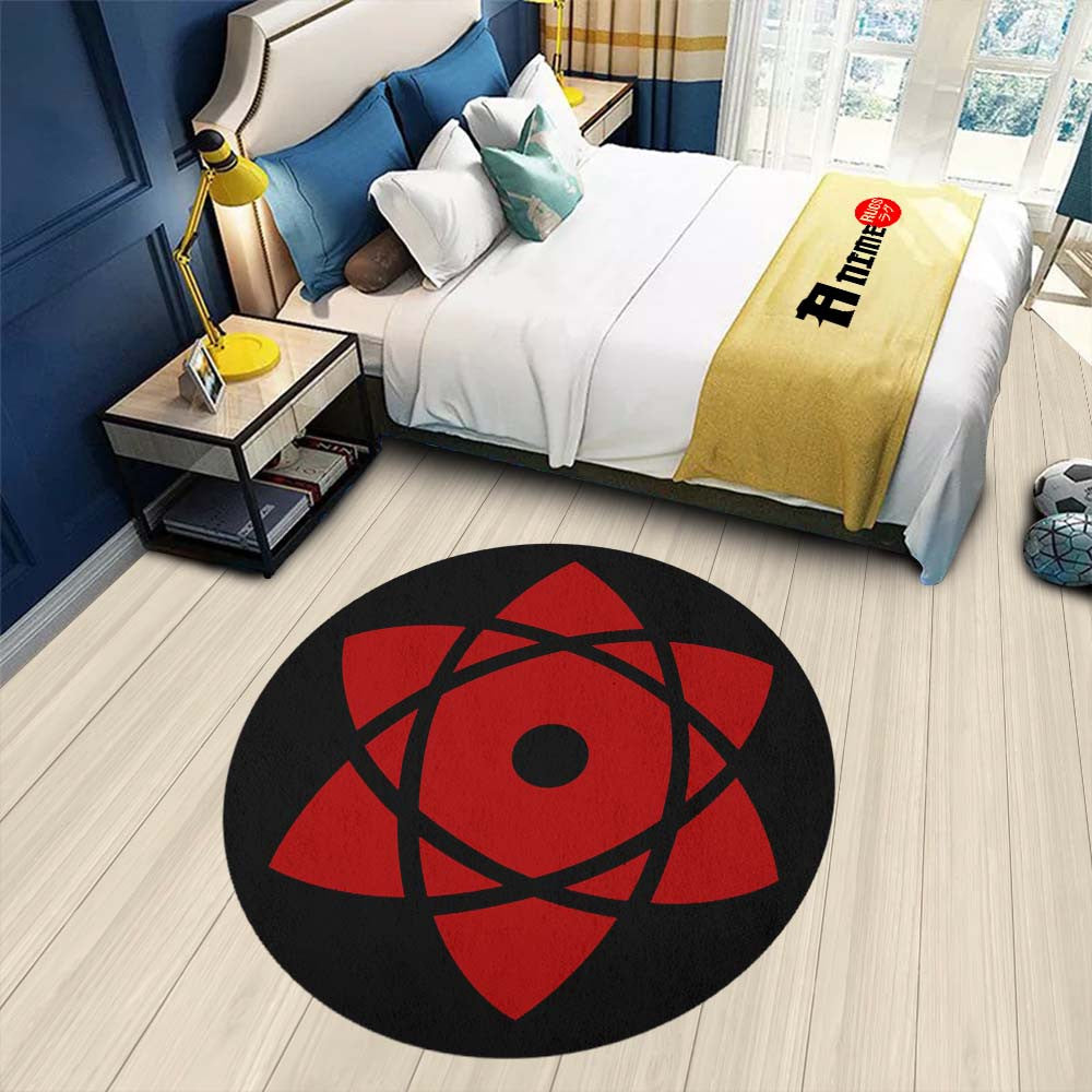 Sasuke Mangekyou Round Rug Custom Anime Circle Carpet– Animerugs