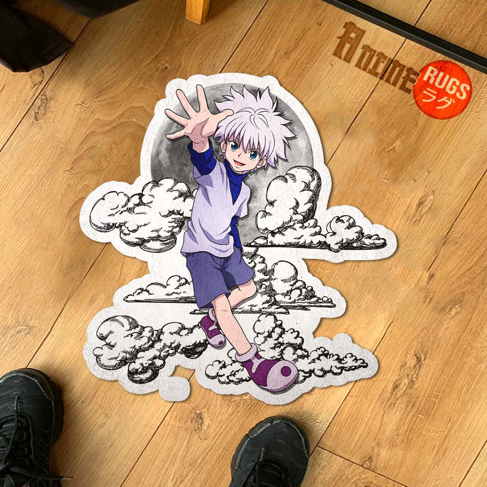 Killua Zoldyck Shaped Rug Custom Moon Clouds Hunter x Hunter Anime Roo ...