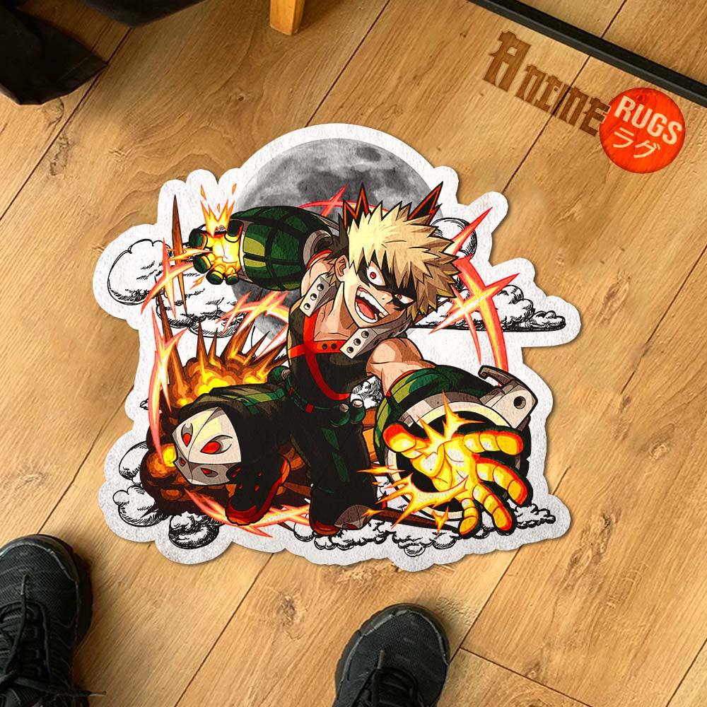 Katsuki Bakugo Shaped Rug Custom Moon Clouds My Hero Academia Anime Ro ...