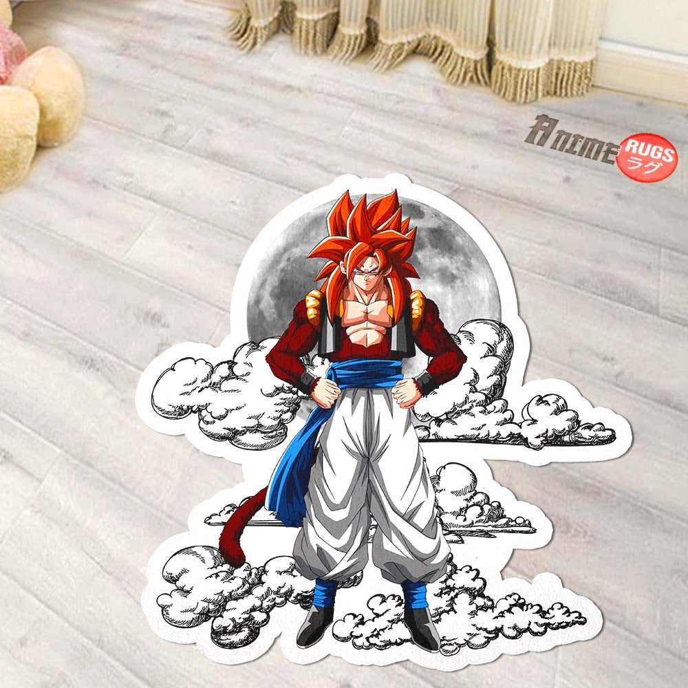 Gogeta Shaped Rug Custom Moon Clouds Dragon Ball Anime Room Decor ...
