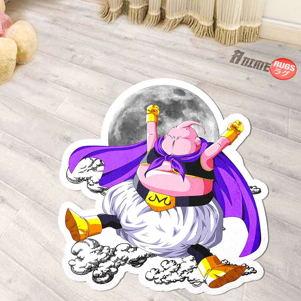 Majin Buu Shaped Rug Custom Moon Clouds Dragon Ball Anime Room Decor ...