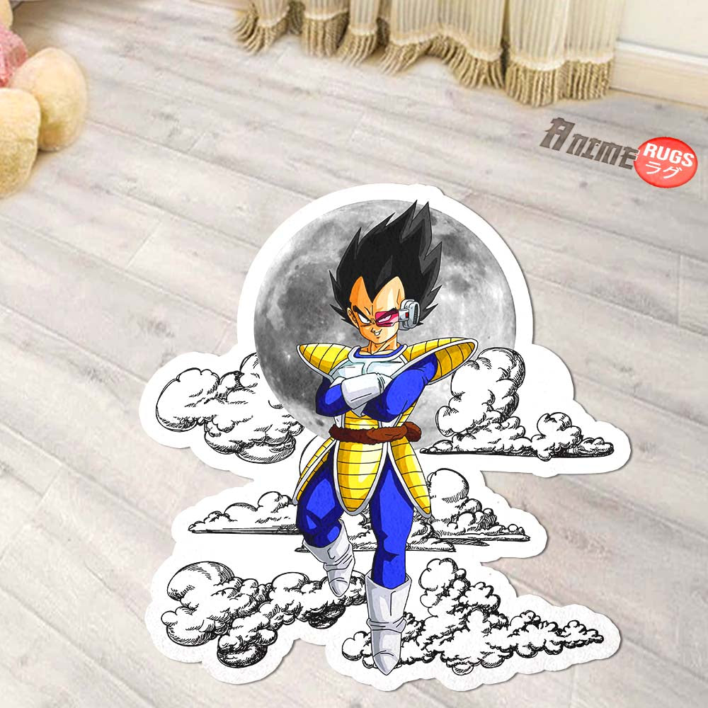 Vegeta Shaped Rug Custom Moon Clouds Dragon Ball Anime Room Decor ...