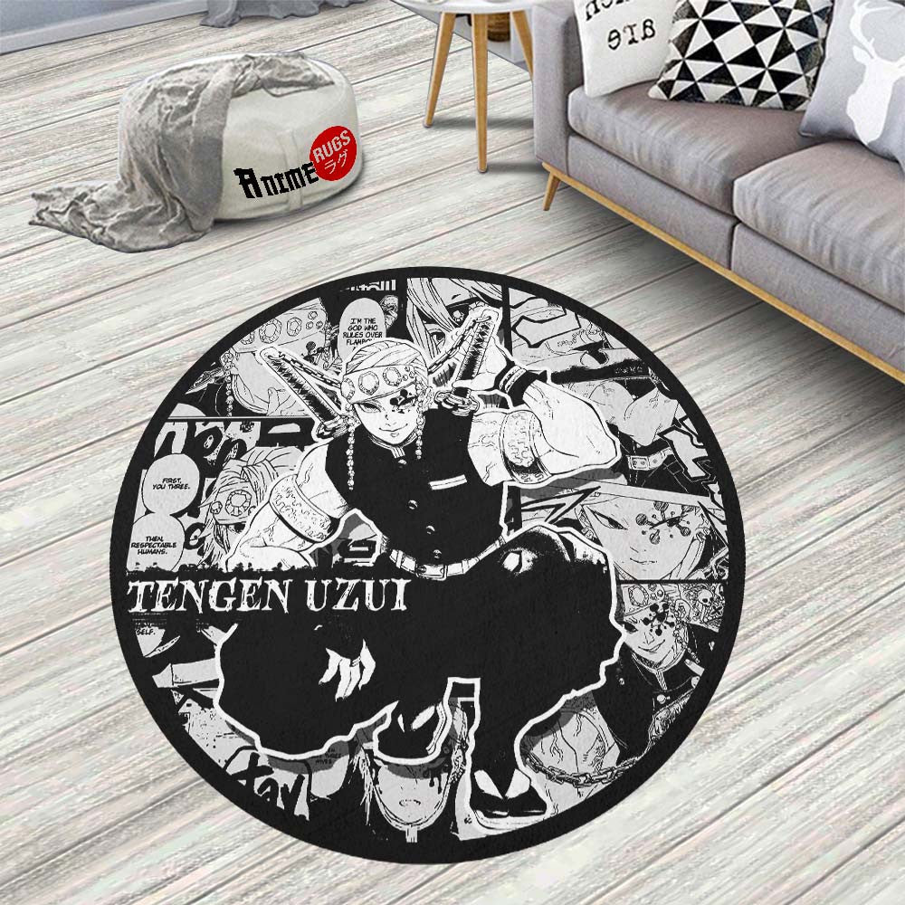Tengen Uzui Manga Round Rug Custom Demon Slayer Anime Circle Carpet ...