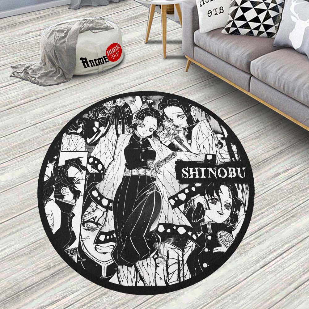Shinobu Kochou Manga Round Rug Custom Demon Slayer Anime Circle Carpet ...