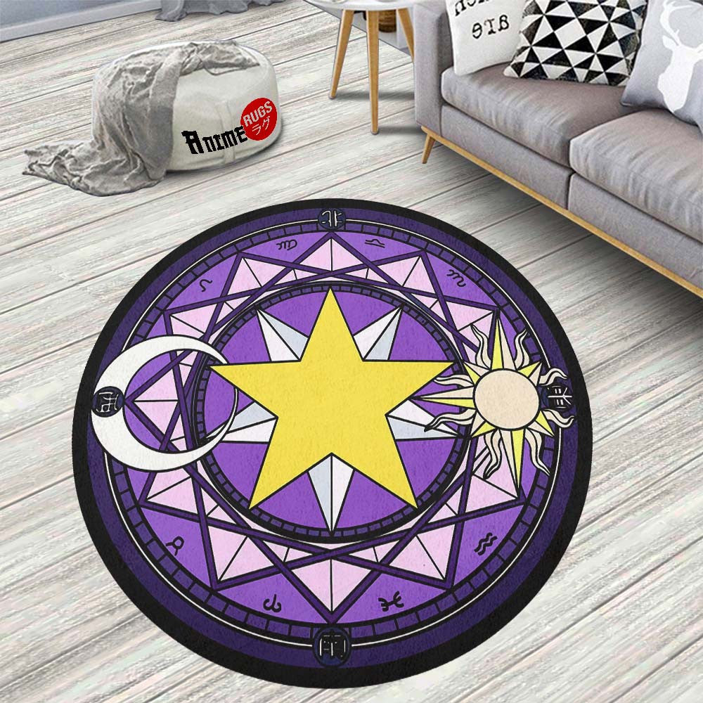 Violet Magic Circles Round Rug Custom Cardcaptor Sakura Anime Circle C ...