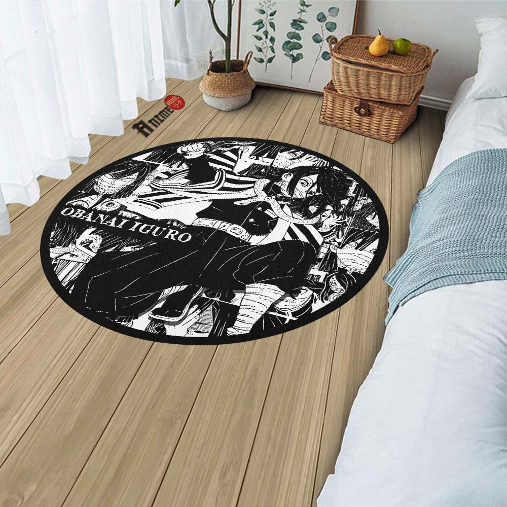 Obanai Iguro Manga Round Rug Custom Demon Slayer Anime Circle Carpet ...