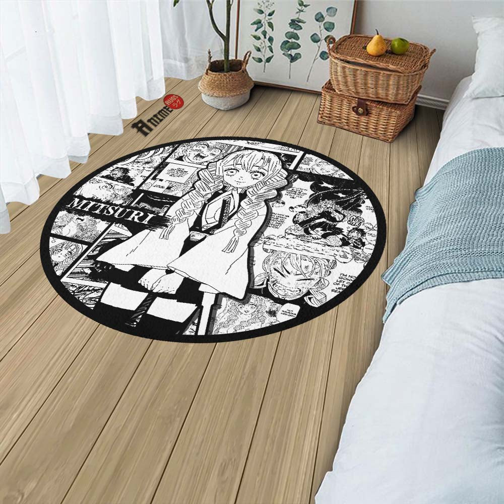 Mitsuri Kanroji Manga Round Rug Custom Demon Slayer Anime Circle Carpe ...