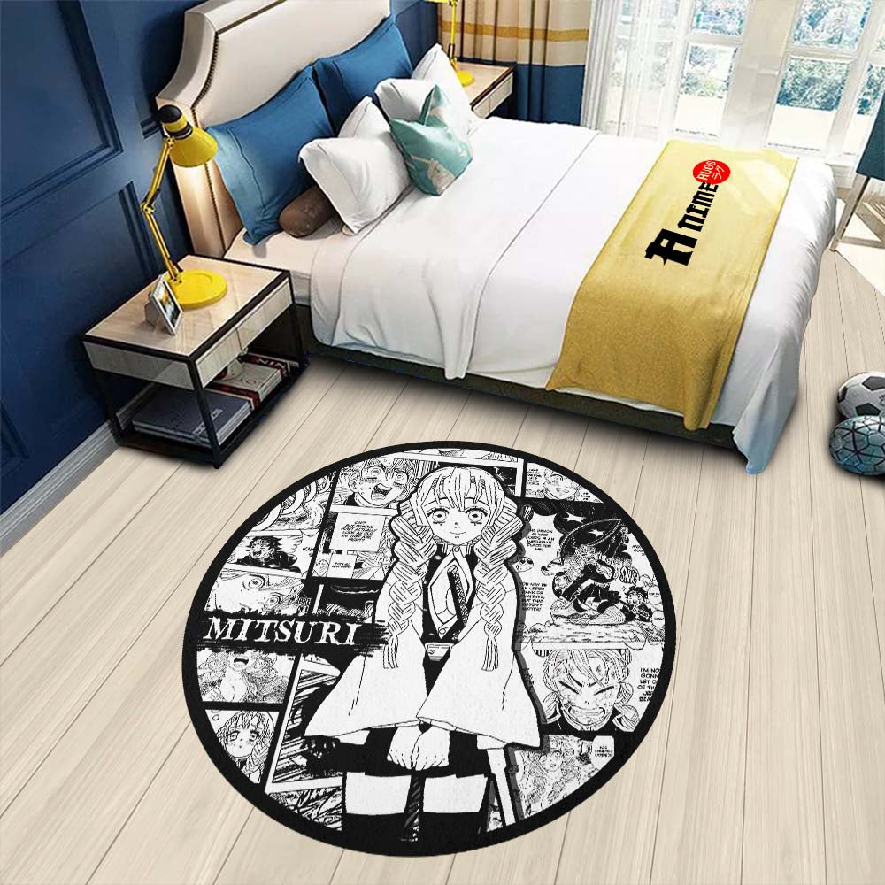 Mitsuri Kanroji Manga Round Rug Custom Demon Slayer Anime Circle Carpe ...