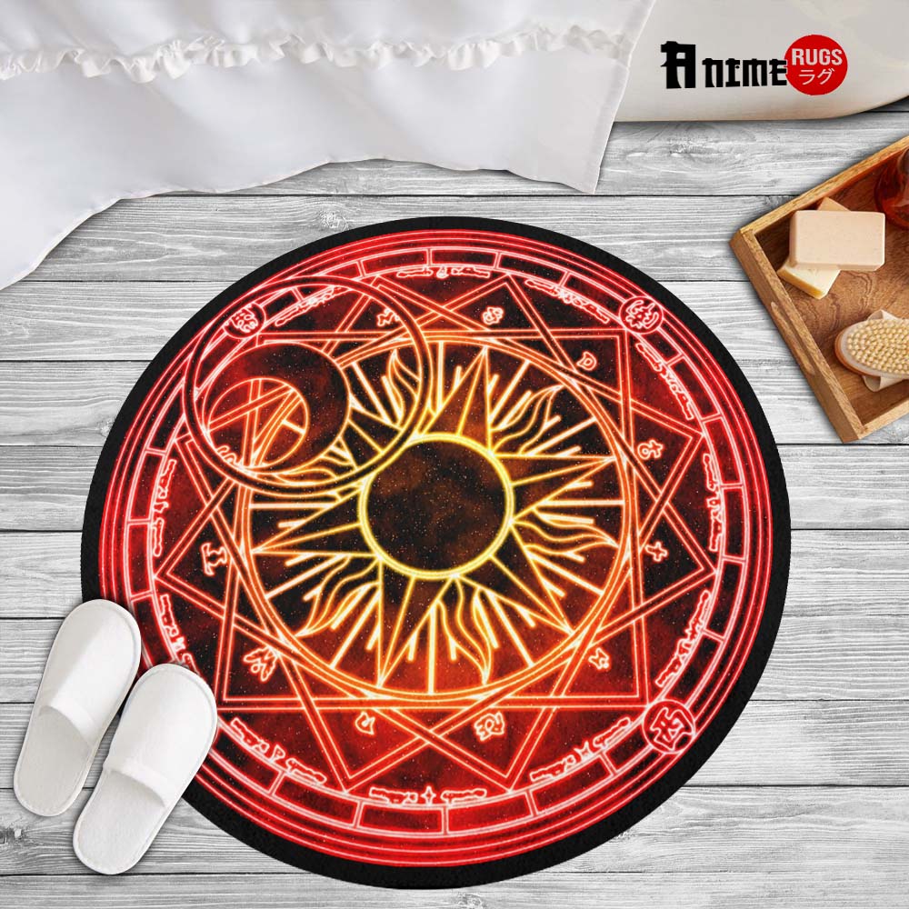 Super Black Red Magic Circles Round Rug Custom Cardcaptor Sakura Anime ...