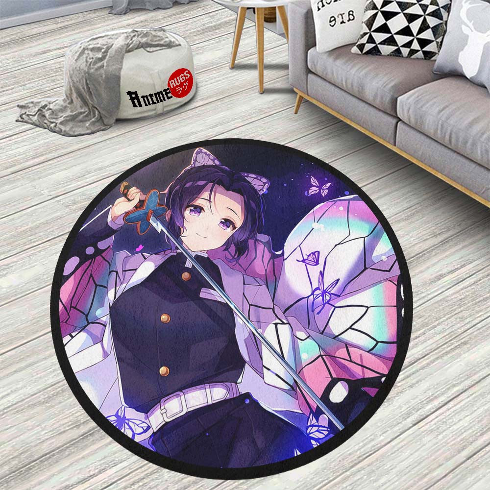 Shinobu Kochou Round Rug Custom Demon Slayer Anime Circle Carpet– Animerugs