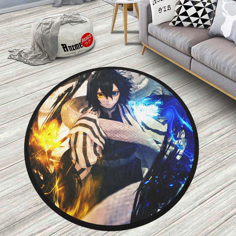 Obanai Iguro Round Rug Custom Demon Slayer Anime Circle Carpet– Animerugs