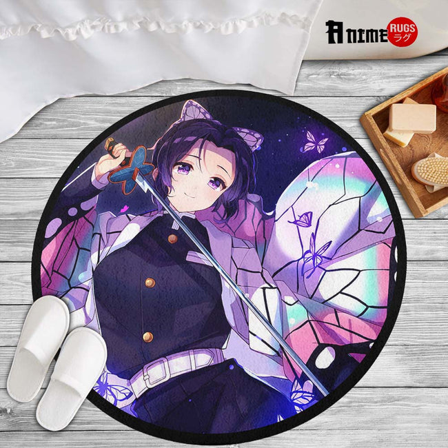 Shinobu Kochou Round Rug Custom Demon Slayer Anime Circle Carpet ...
