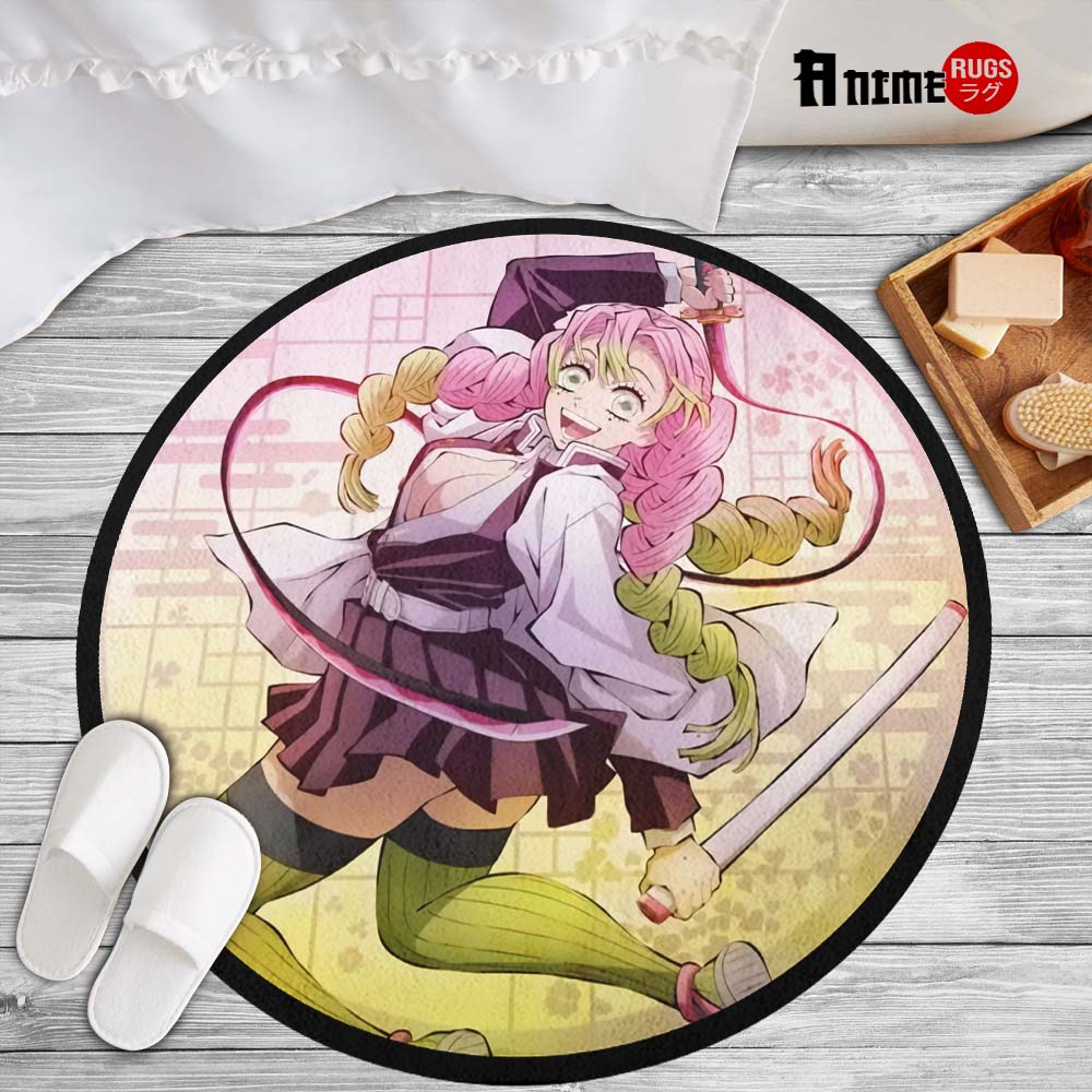 Mitsuri Kanroji Round Rug Custom Demon Slayer Anime Circle Carpet ...