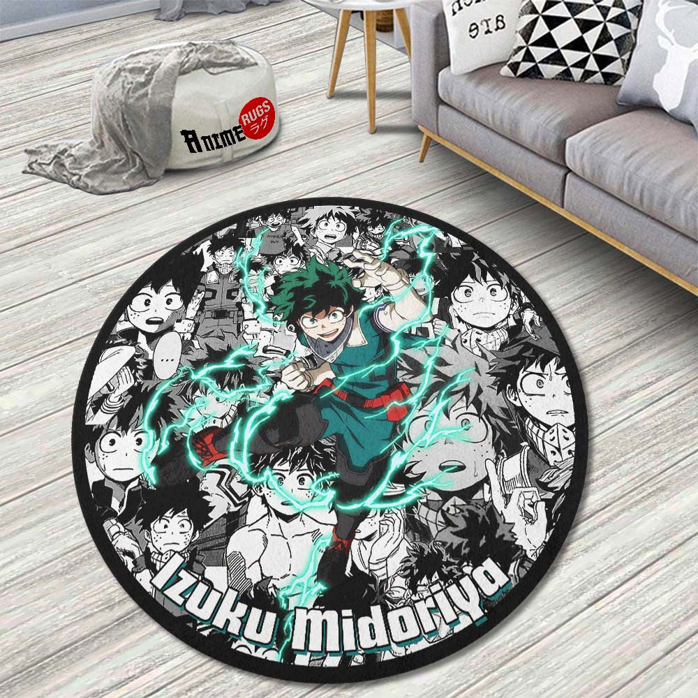 Izuku Midoriya Manga Mix Round Rug Custom My Hero Academia Anime Circl ...