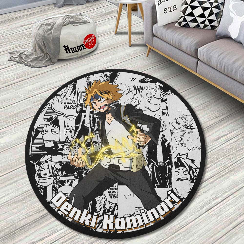 Denki Kaminari Manga Mix Round Rug Custom My Hero Academia Anime Circl ...