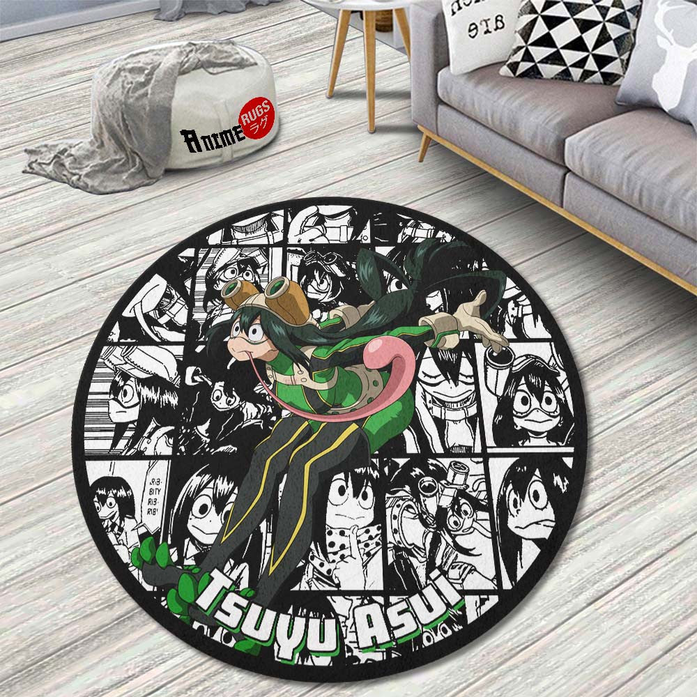 Tsuyu Asui Manga Mix Round Rug Custom My Hero Academia Anime Circle Ca ...