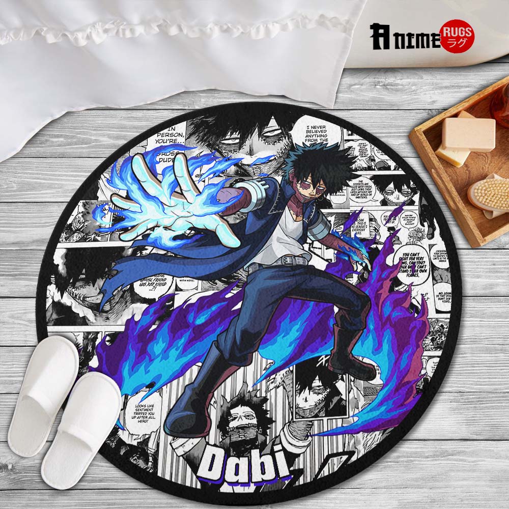 Dabi Manga Mix Round Rug Custom My Hero Academia Anime Circle Carpet ...