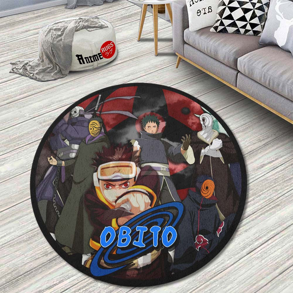 Uchiha Obito Round Rug Custom Anime Circle Carpet– Animerugs