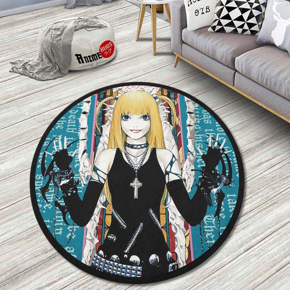 Misa Amane Poster Style Round Rug Custom Death Note Anime Circle Carpe ...