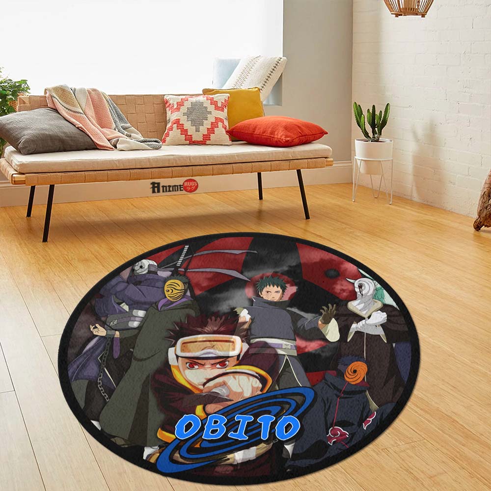 Uchiha Obito Round Rug Custom Anime Circle Carpet– Animerugs
