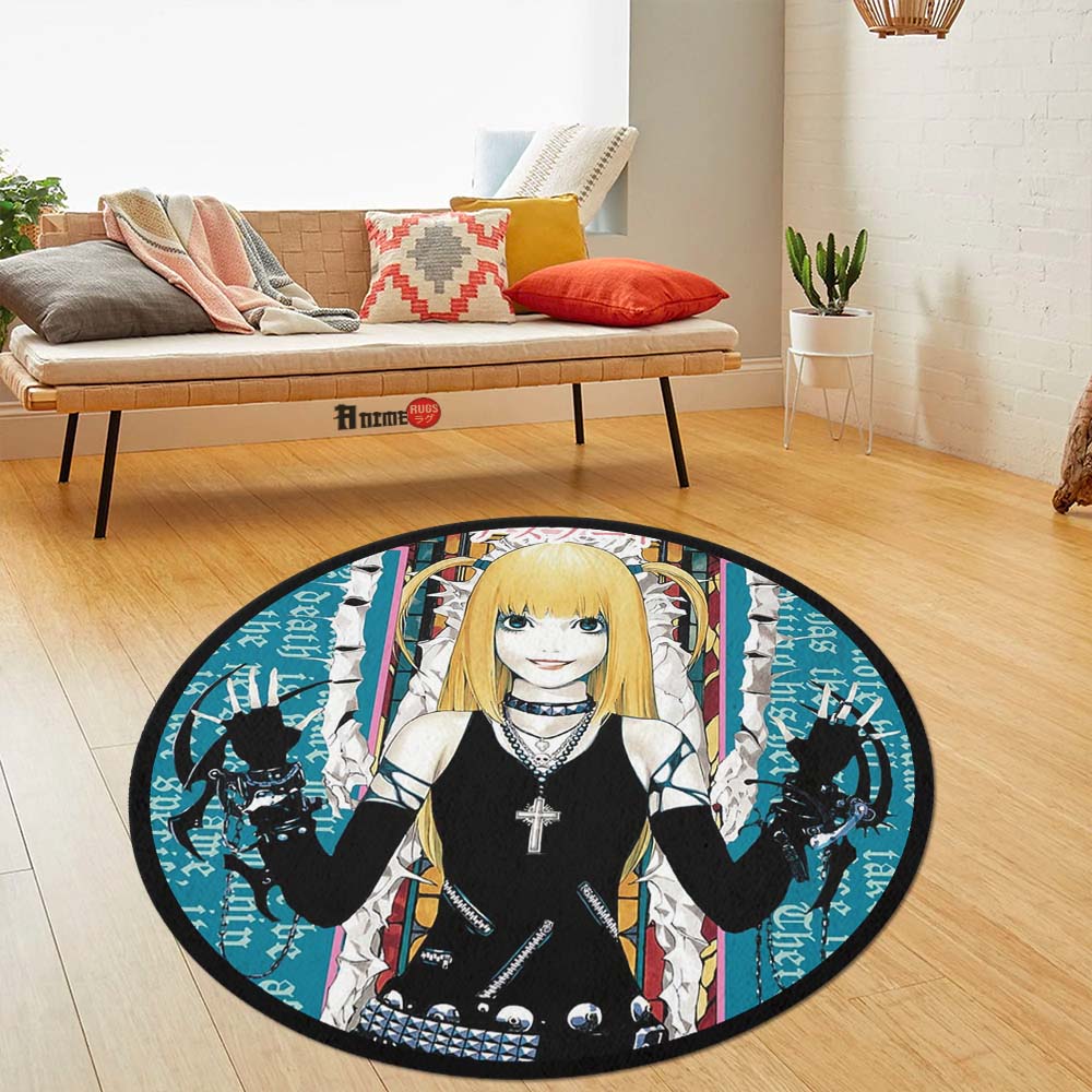 Misa Amane Poster Style Round Rug Custom Death Note Anime Circle Carpe ...