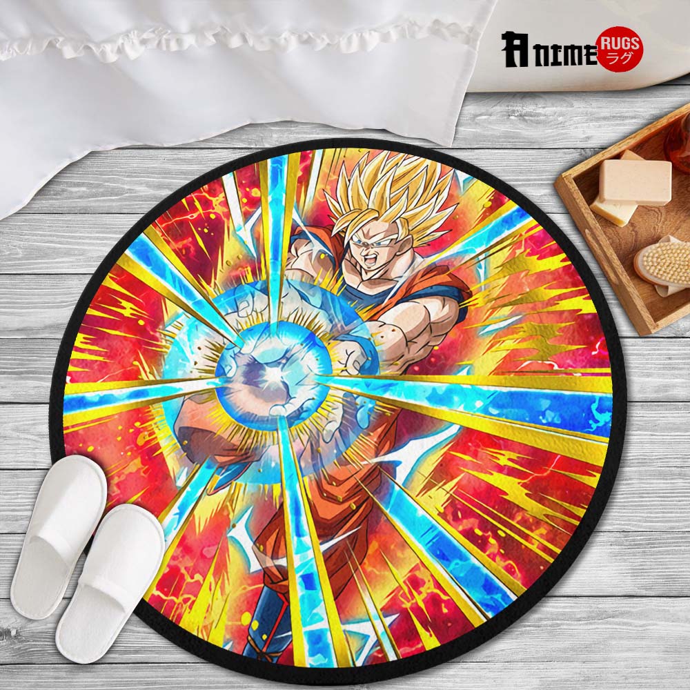 Goku SSJ Skill Round Rug Custom Dragon Ball Anime Circle Carpet– Animerugs