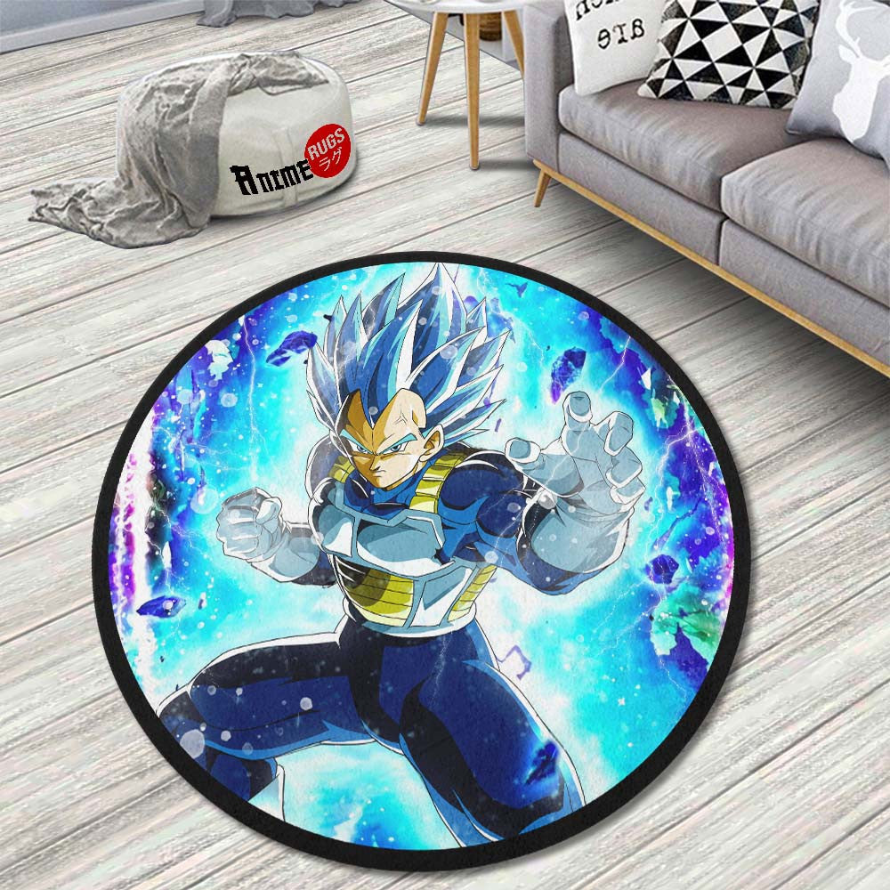 Vegeta Blue Skill Round Rug Custom Dragon Ball Anime Circle Carpet ...