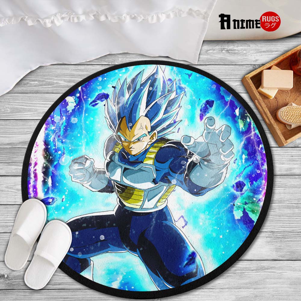 Vegeta Blue Skill Round Rug Custom Dragon Ball Anime Circle Carpet ...