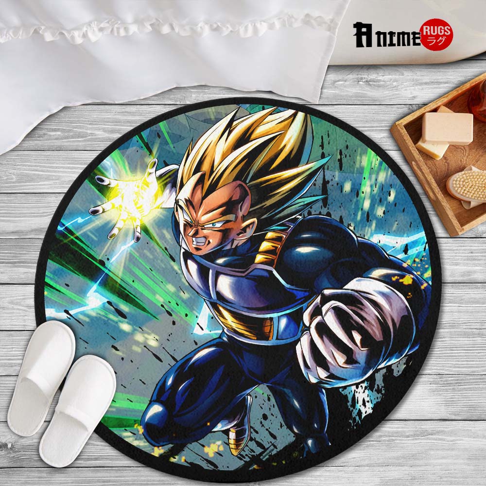 Vegeta SSJ Skill Round Rug Custom Dragon Ball Anime Circle Carpet ...