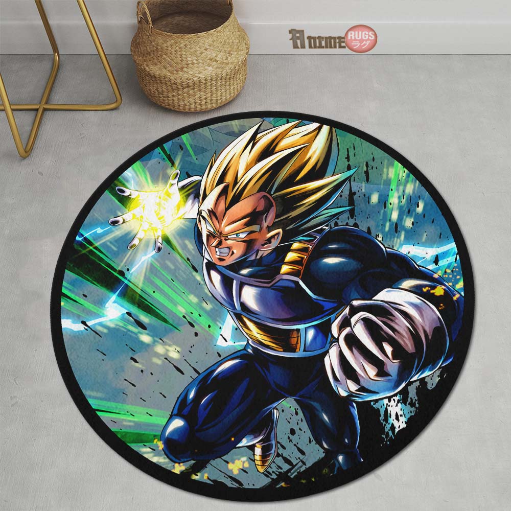 Vegeta SSJ Skill Round Rug Custom Dragon Ball Anime Circle Carpet ...