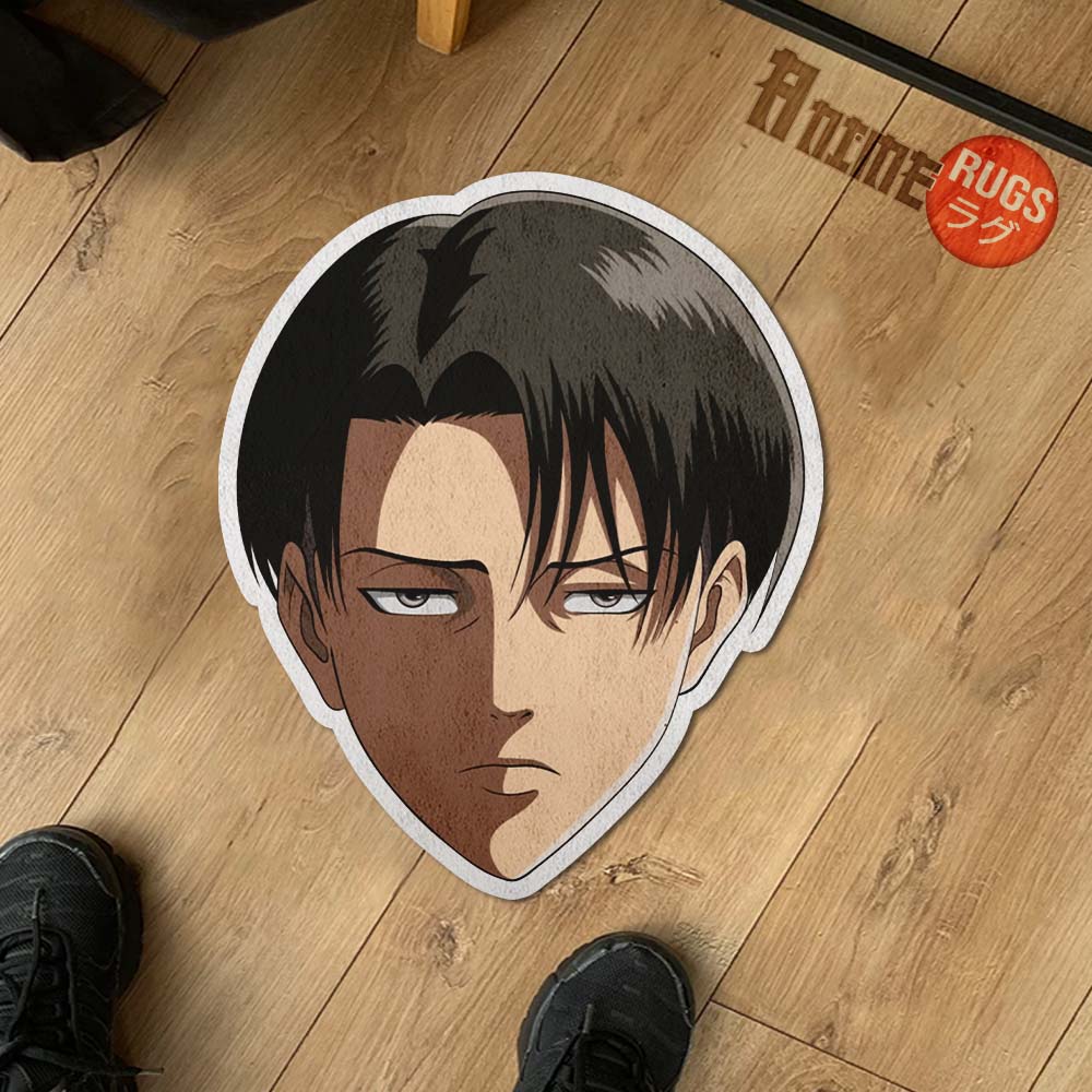 Levi Ackerman Shaped Rug Custom Attack On Titan Anime Room Decor Mat Q ...
