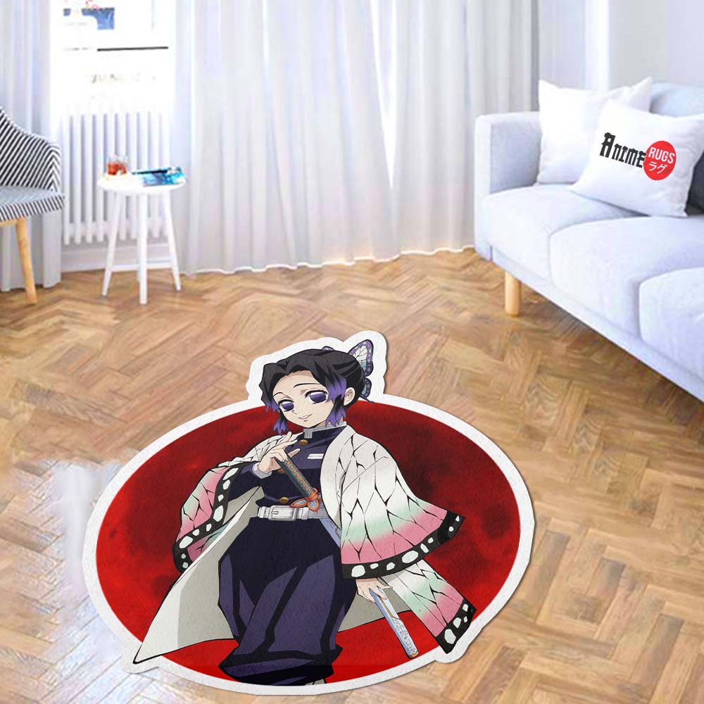 Shinobu Kochou Shaped Rug Custom Anime Demon Slayer Room Decor Mat Qua ...