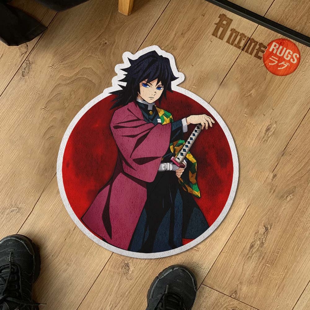 Giyuu Tomioka Shaped Rug Custom Anime Demon Slayer Room Decor Mat Qual ...