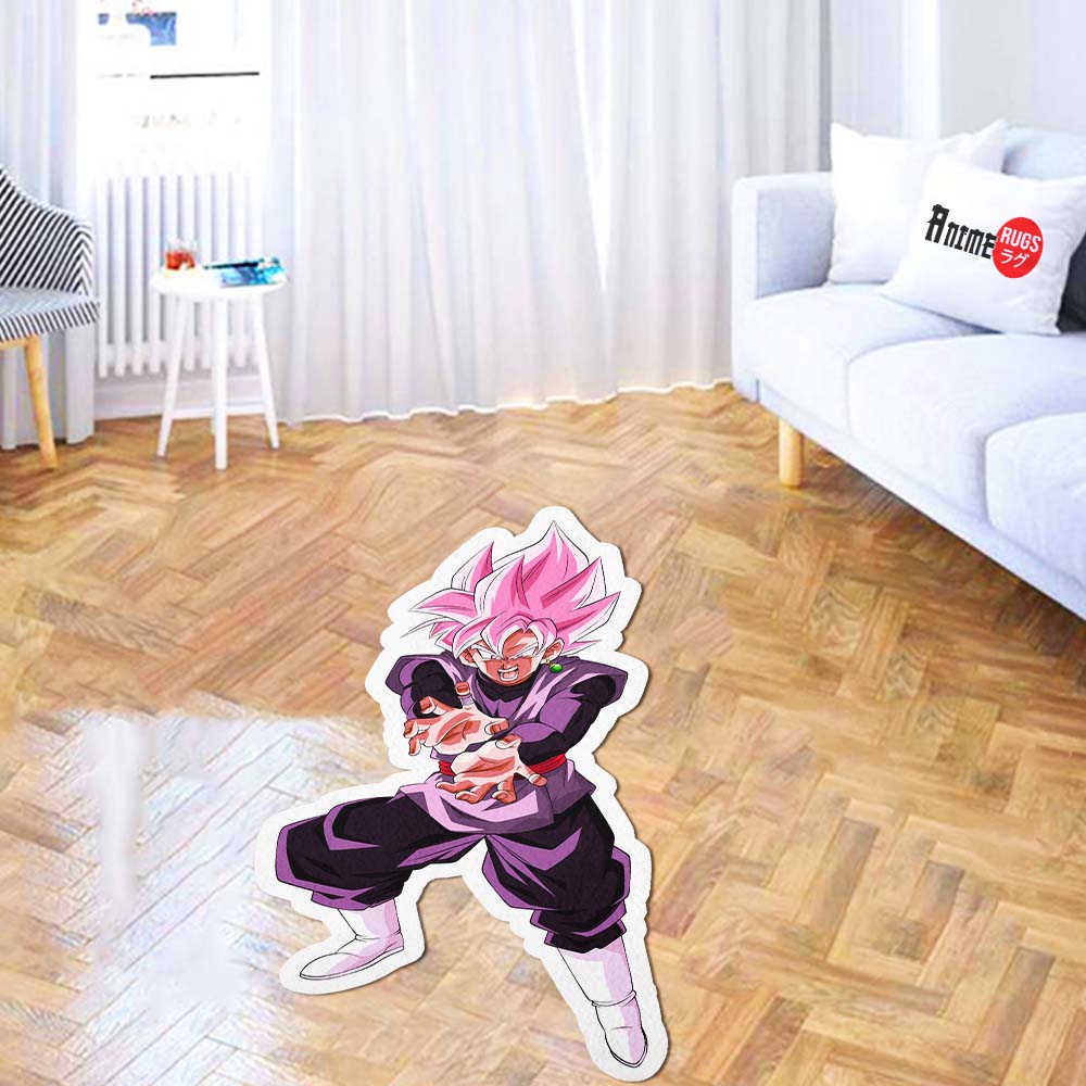 Goku Black Rose Shaped Rug Custom Anime Dragon Ball Mats Room Decor Qu ...