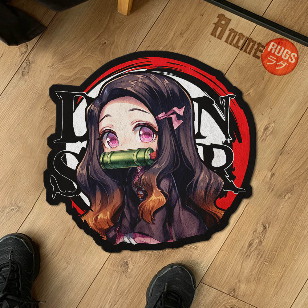 Nezuko Kamado Shaped Rug Custom Anime Demon Slayer Mats For Bedroom Li ...