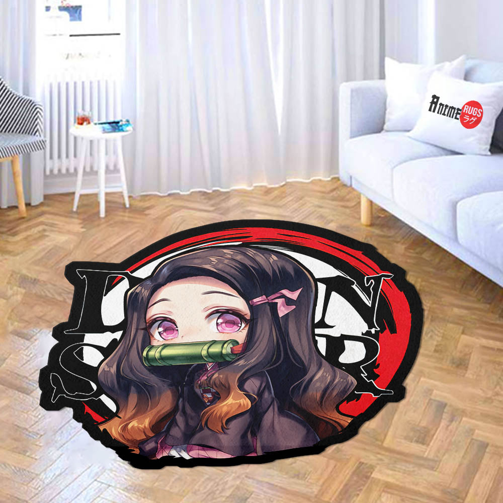 Nezuko Kamado Shaped Rug Custom Anime Demon Slayer Mats For Bedroom Li ...
