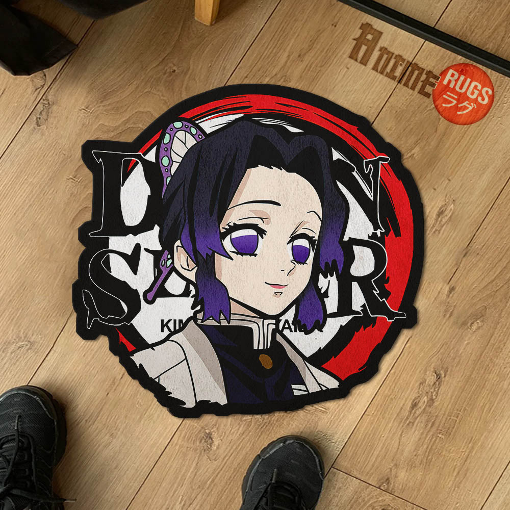 Shinobu Kochou Shaped Rug Custom Anime Demon Slayer Mats For Bedroom L ...