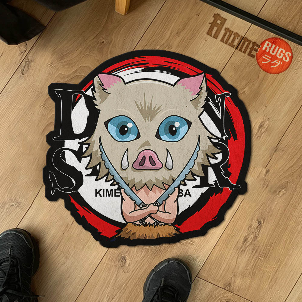 Inosuke Hashibira Shaped Rug Custom Anime Demon Slayer Mats For Bedroo ...