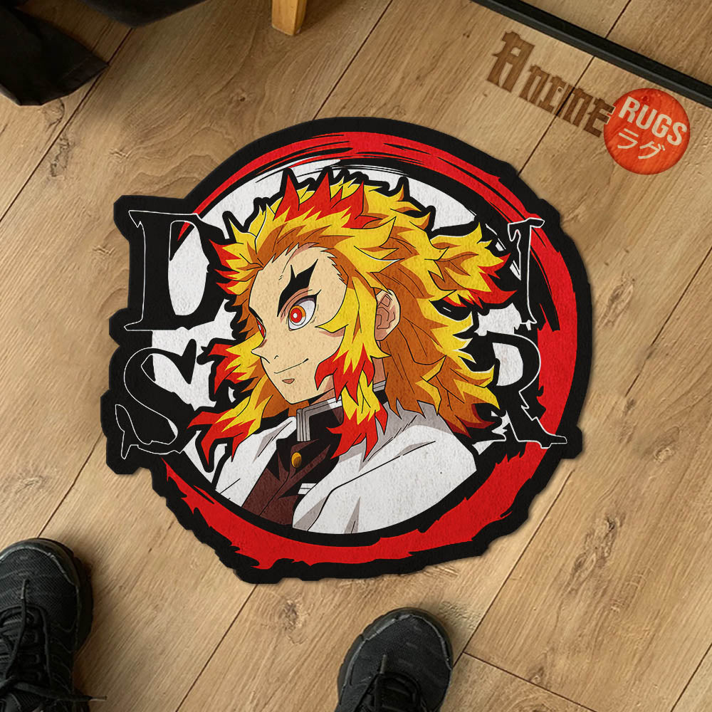 Kyoujurou Rengoku Shaped Rug Custom Anime Demon Slayer Mats For Bedroo ...