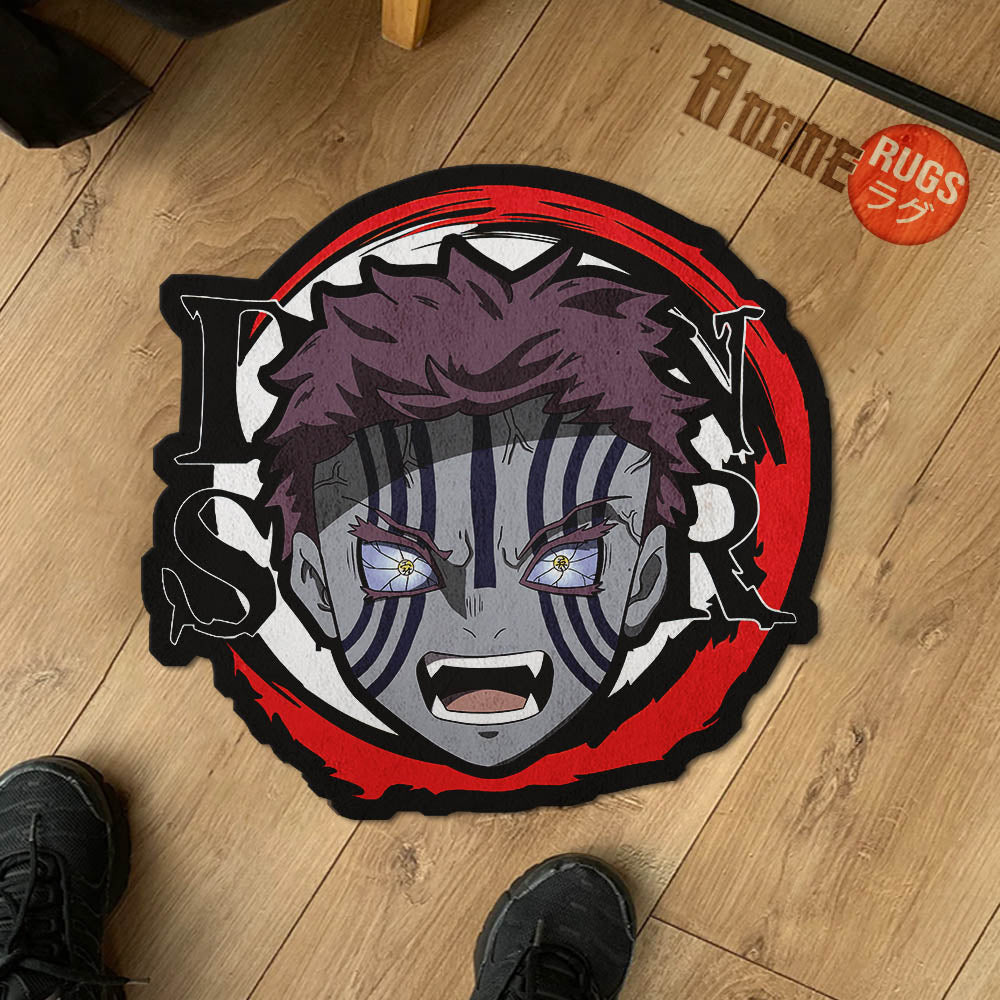 Akaza Shaped Rug Custom Anime Demon Slayer Mats For Bedroom Living Roo ...