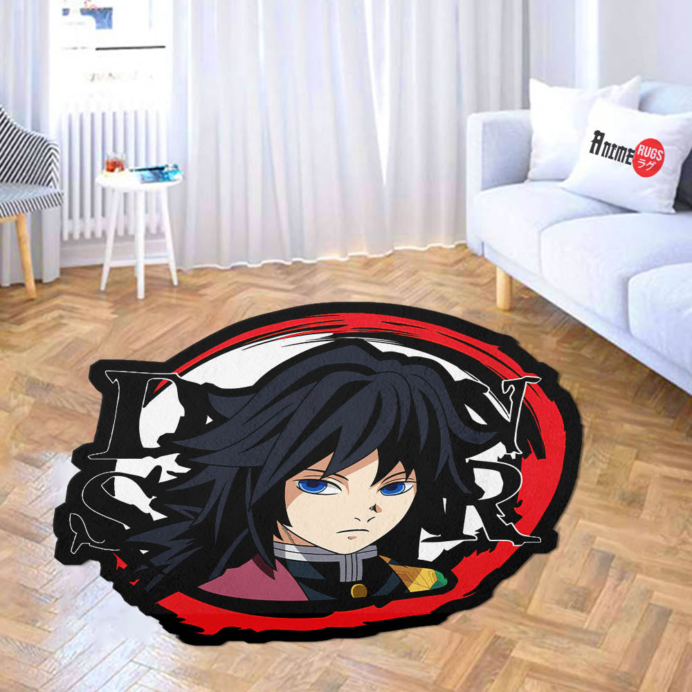 Giyuu Tomioka Shaped Rug Custom Anime Demon Slayer Mats For Bedroom Li ...